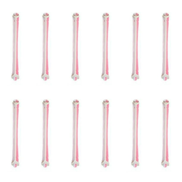 12 Pieces Perm Rods with Perm Rod Bands Cold Rods Assorted Sizes ...