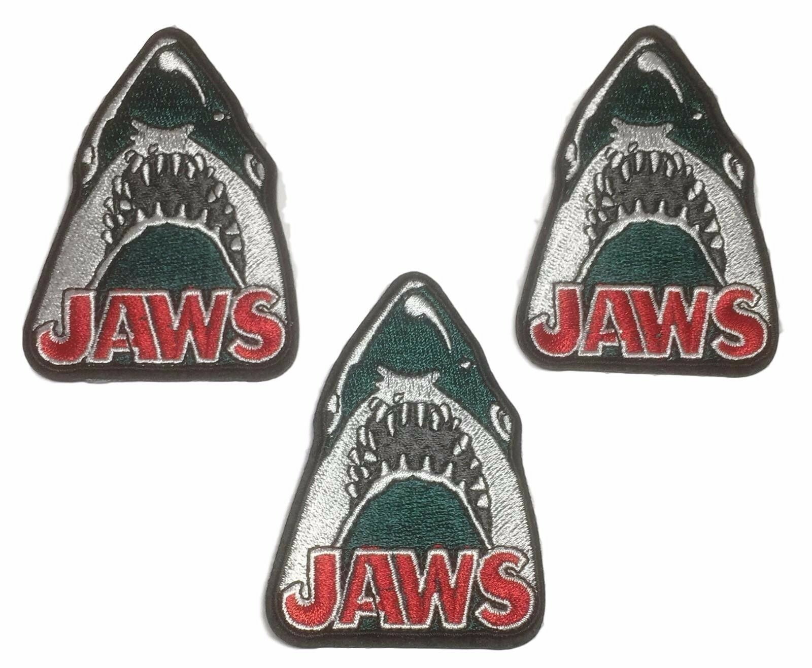 Jaws Movie Series Shark 3 " Tall Embroidered Iron On Set of 3 Patches ...