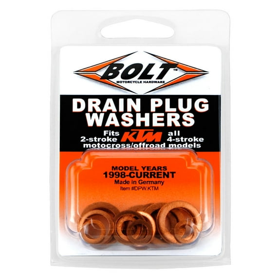 Bolt KTM Copper Drain Plug Washer Kit For KTM 60 SX 1998-1999 - Walmart.com