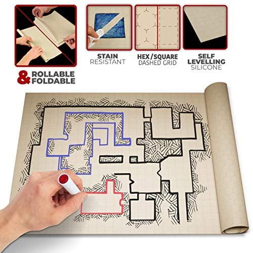 Ergon Games - Parchment 2 ft x 3 ft DND Mat, DND Battle Mat, Battle ...