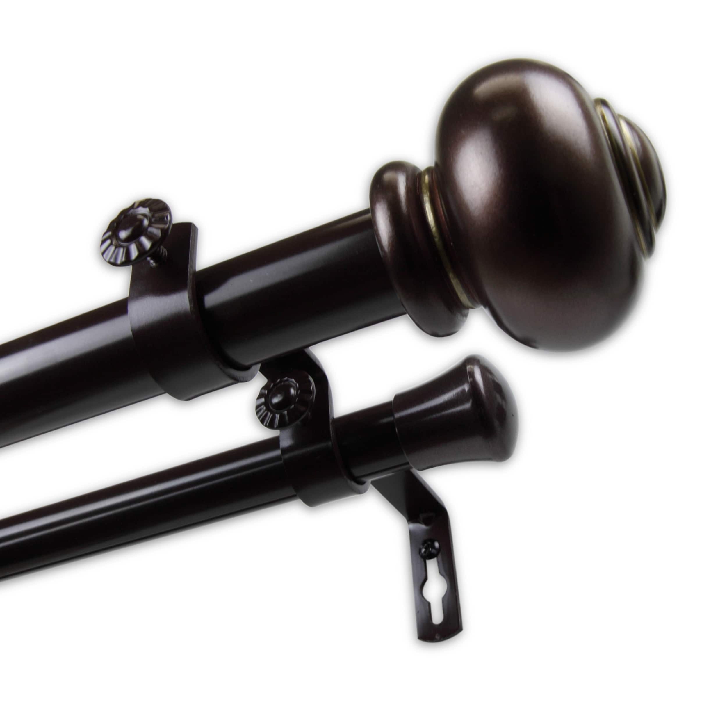 InStyleDesign Coiled 1 inch Diameter Adjustable Double Curtain Rod ...