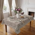 Boho Brown Geometric Abstrac Table Cloth 60x84in, Waterproof Rectangle ...
