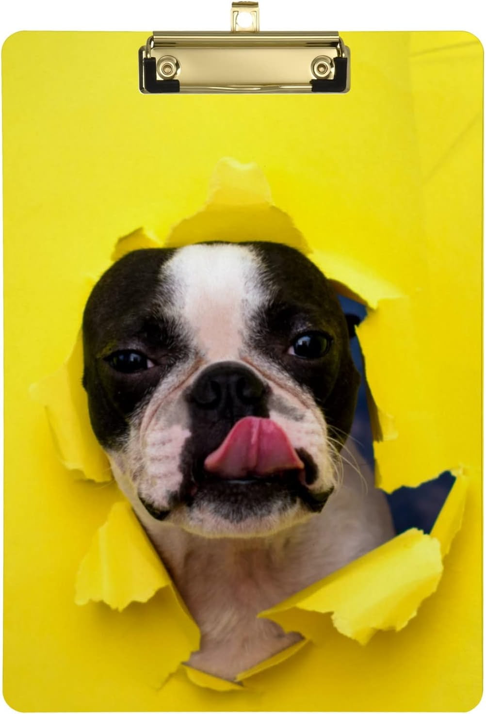 ZHANZZK Cute Pug Yellow Clipboard Hardboard Wood Nursing Clip Board and ...