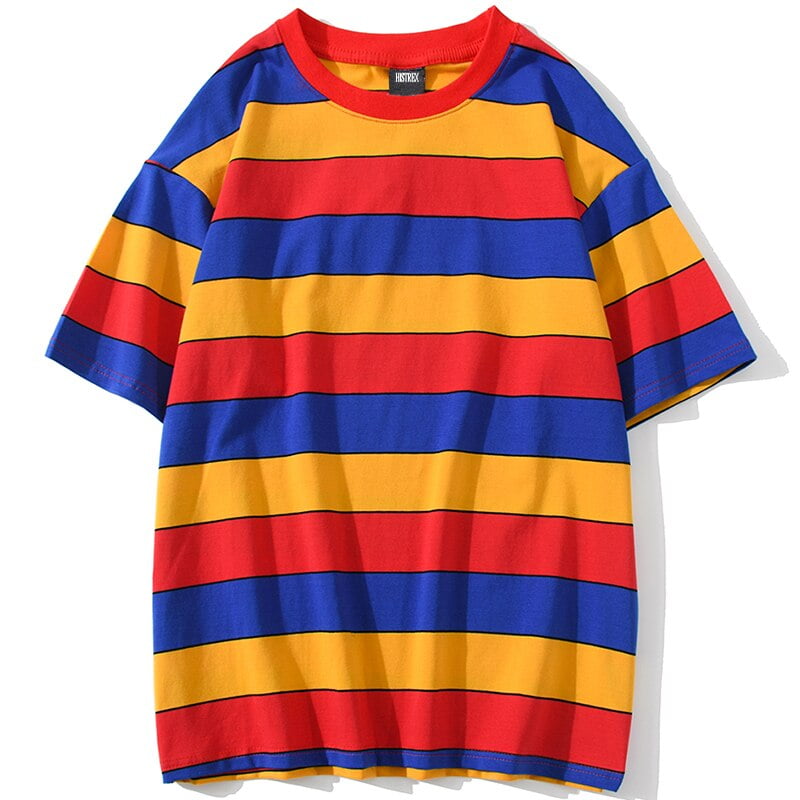 Click here for Redhotype Mens Loose-Fit Short-Sleeve Stripe Crewn... prices