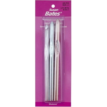 Susan Bates Silvalume Aluminum Crochet Hook Set-Sizes, C2 To E4 ...