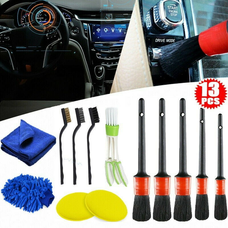 13Pcs Car Detail Brush Auto Vehicle Detailing Cleaning Kit Trim Wheel ...