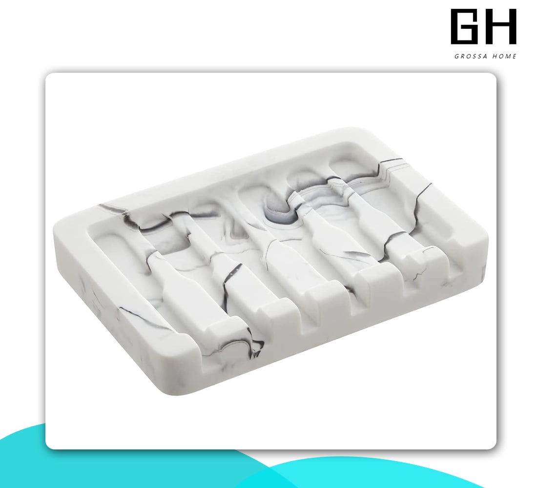 Self Draining Soap Dish, Marble Look Soap Dishes - Walmart.com
