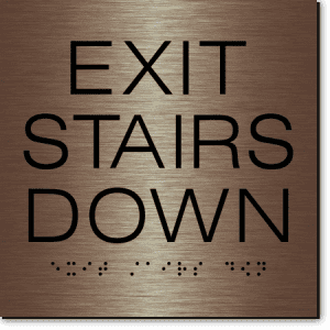 Exit Stairs Down Sign-Copper / Black (4 Units) - Walmart.com
