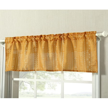 SHTUUYINGGCountry MudCloth Valances for Windows Mustard Yellow African ...