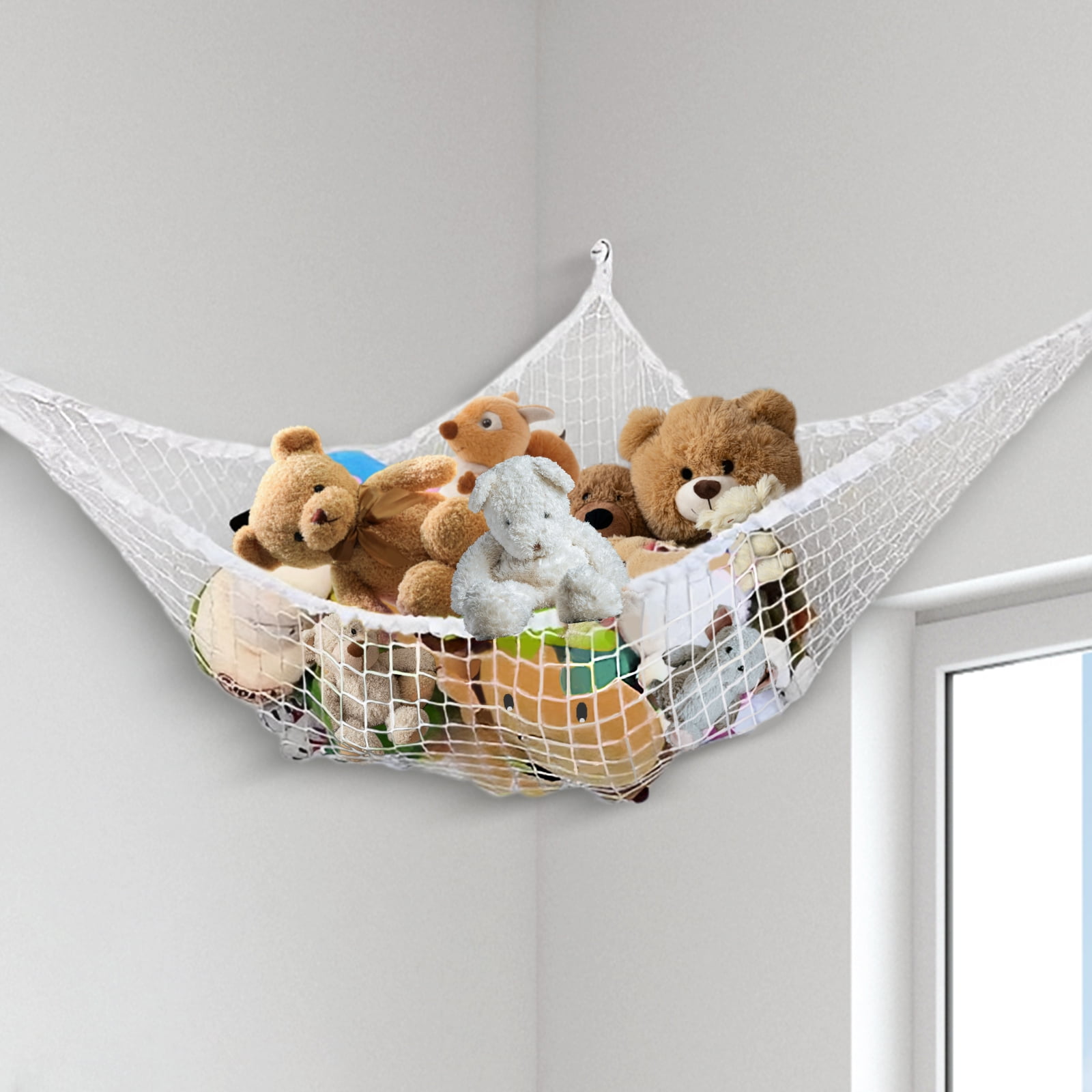 Gearup Toy Hammock Net Organizer Mesh Stuffed Animals Kids White ...