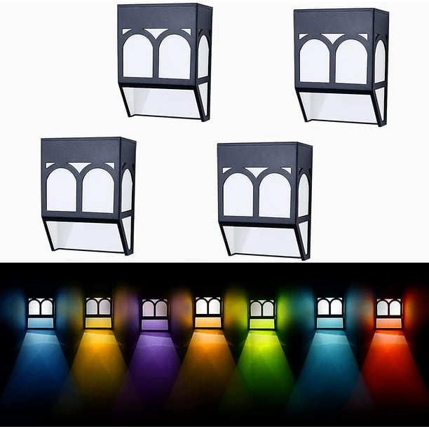 Solar Deck Lights Outdoor Light 7 Color Change Lights Solar Step Lights ...