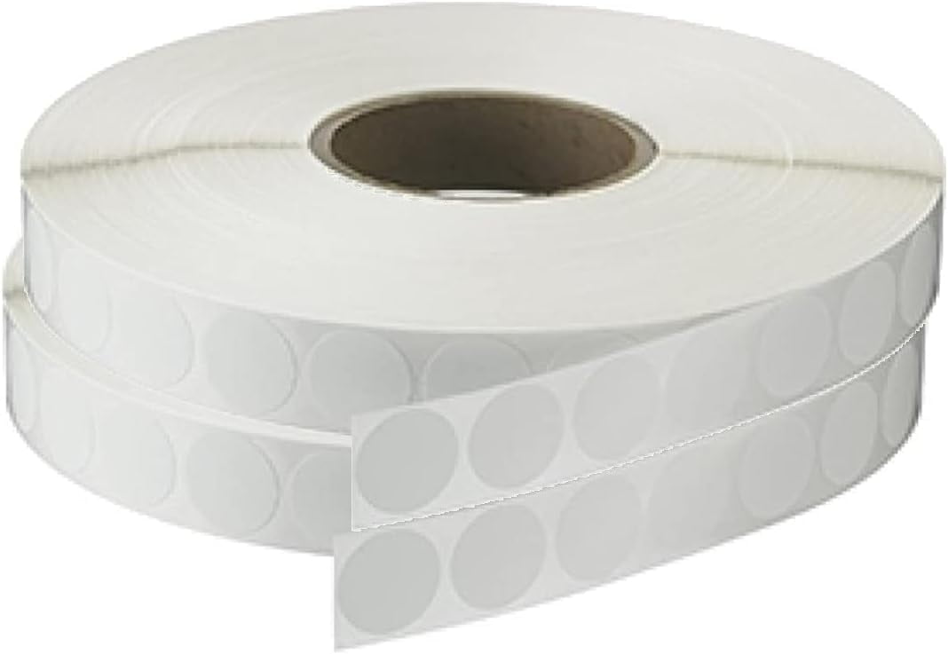 Round 1" White Litho Paper Wafer Tab Seals, Permanent Adhesive - 2 ...
