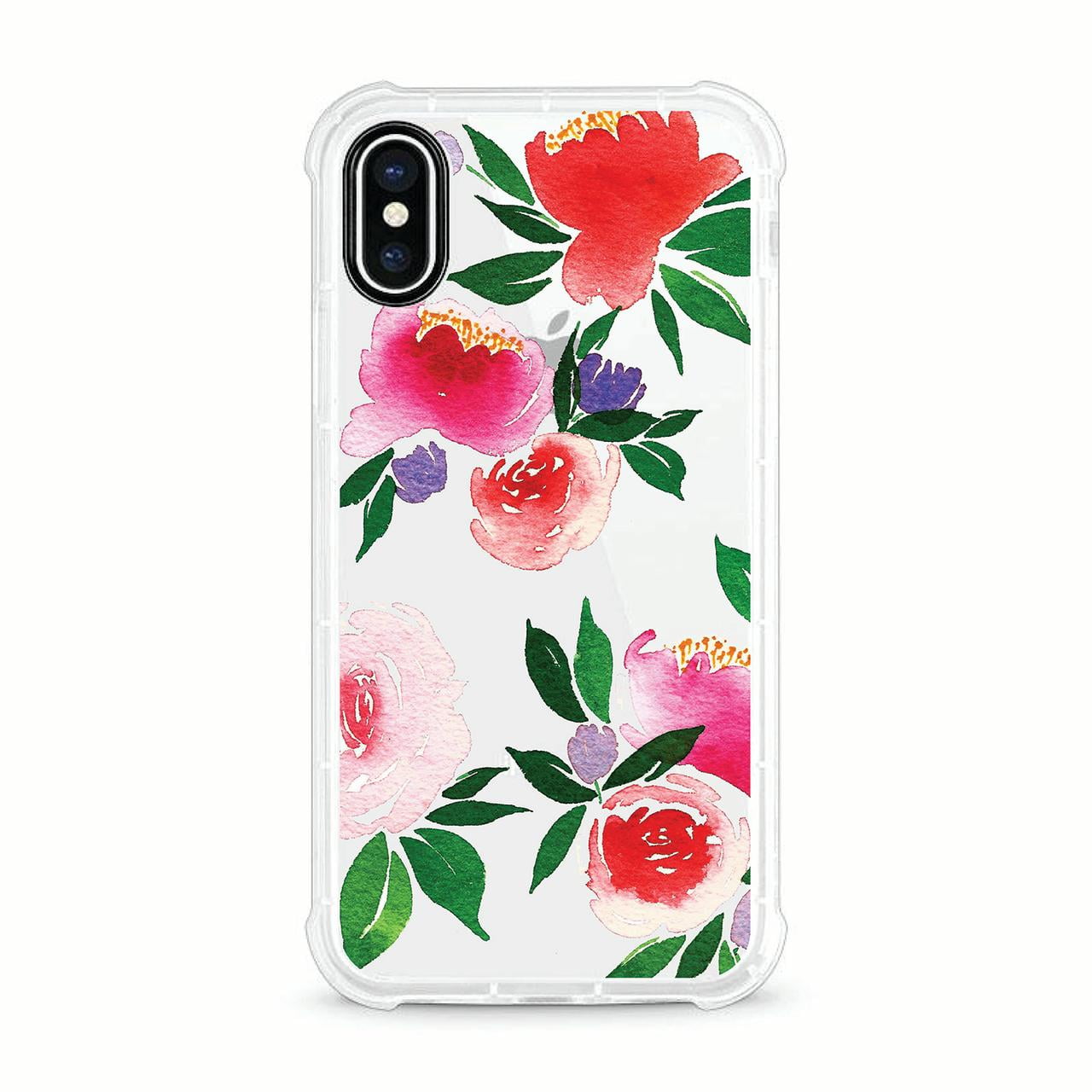 OTM Essentials iPhone X Clear Rugged Edge Phone Case, Bountiful Peonies ...