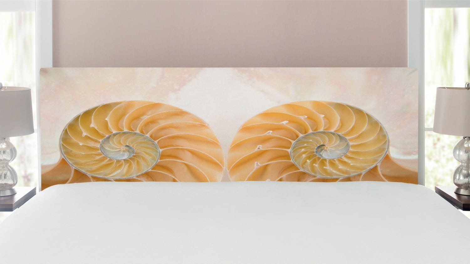 Seashells Headboard, Close-up Inside out 2 Sides of Seashell Geometric ...