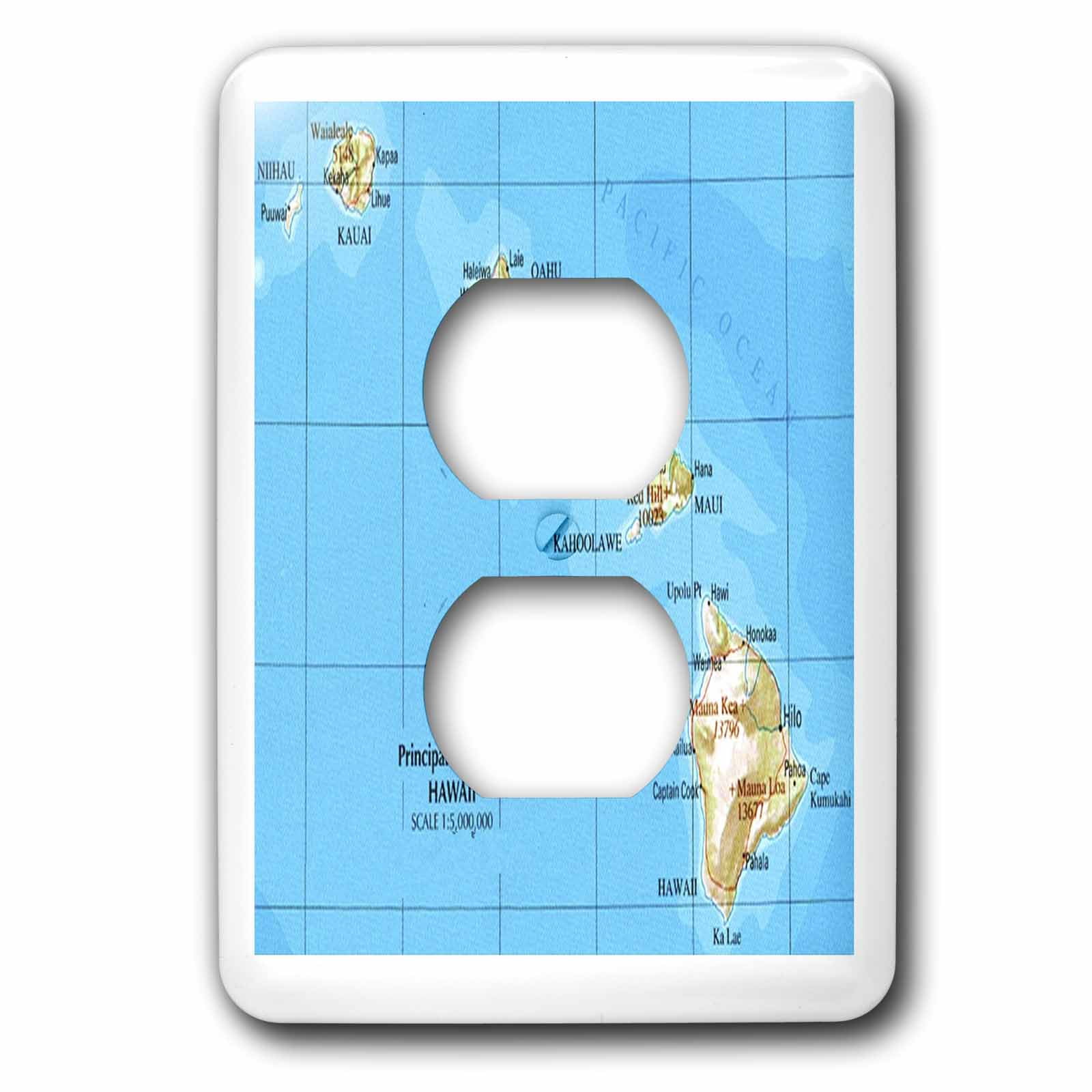 3dRose Map Of Hawaiian Islands - 2 Plug Outlet Cover (lsp_41576_6 ...