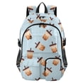ALAZA Boba Bubble Tea Blue Print Student Backpack School Bookbag Large ...