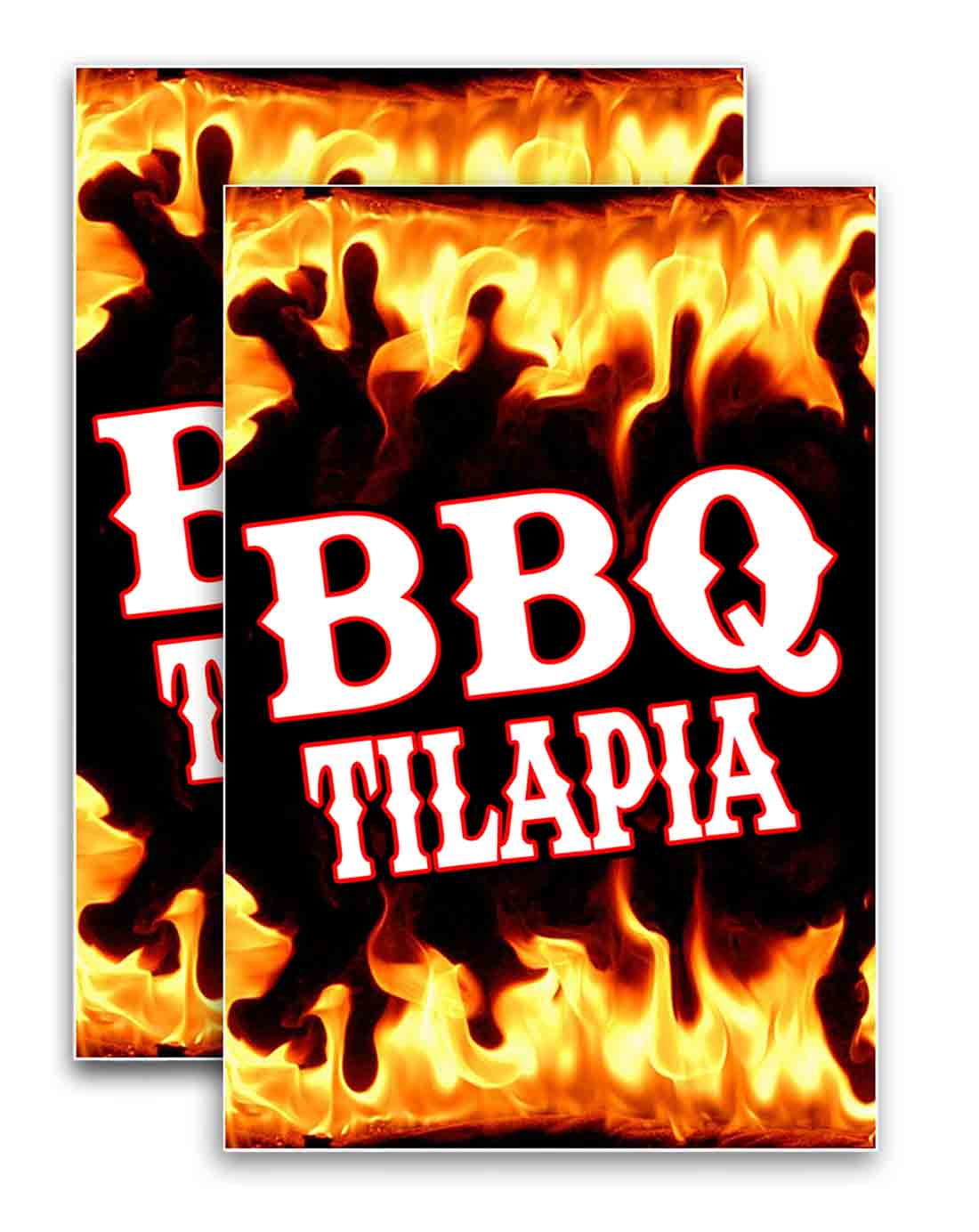 BBQ Tilapia (24" X 36") Vinyl Decal Only (Pack of 2) |Sign|Sticker ...