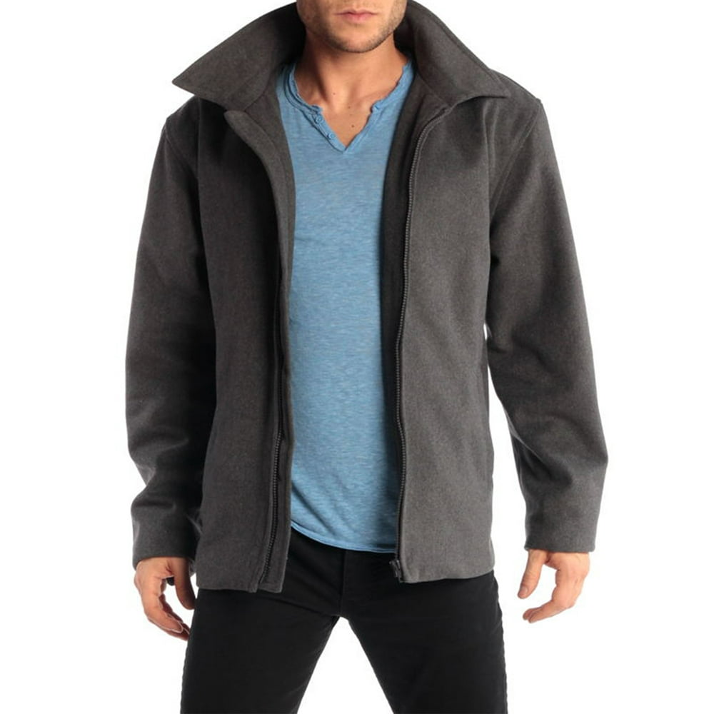 Alpine Swiss - Mens Bomber Jacket Wool Blend Coat Zippered 28" Open ...