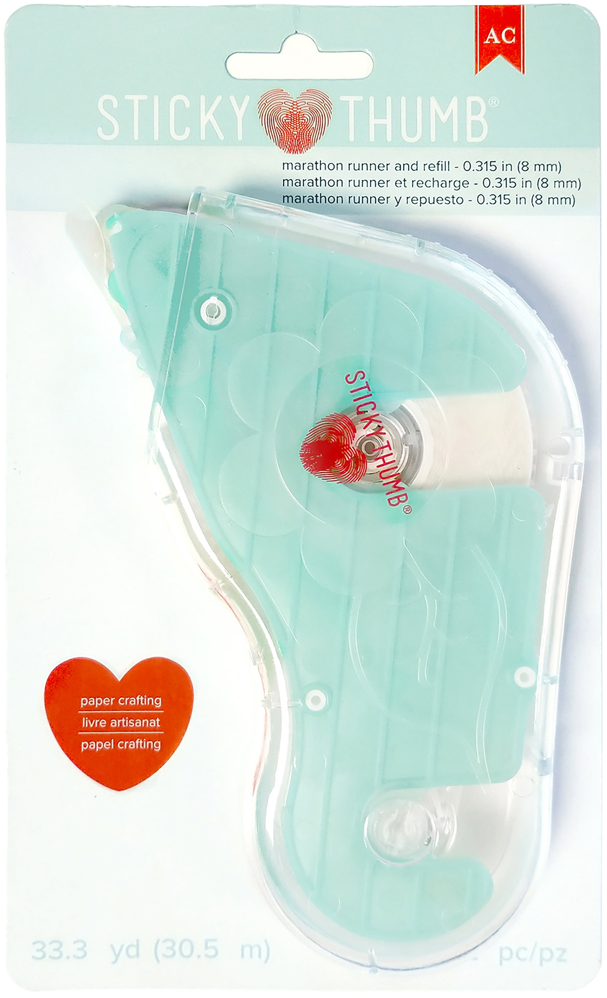 Sticky Thumb Marathon Runner & Refill-Permanent Solid .315"X33.3yd ...