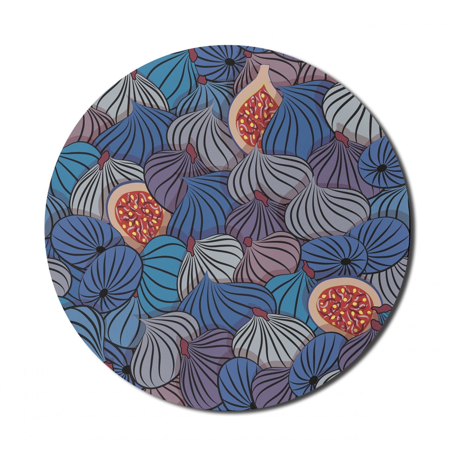 Fruit Mouse Pad for Computers, Half Whole Fig Fruits Ripe Gourmet Vivid ...