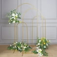 BalsaCircle 4 Gold Metal Floral Display Frame Round Top Backdrop Stand ...