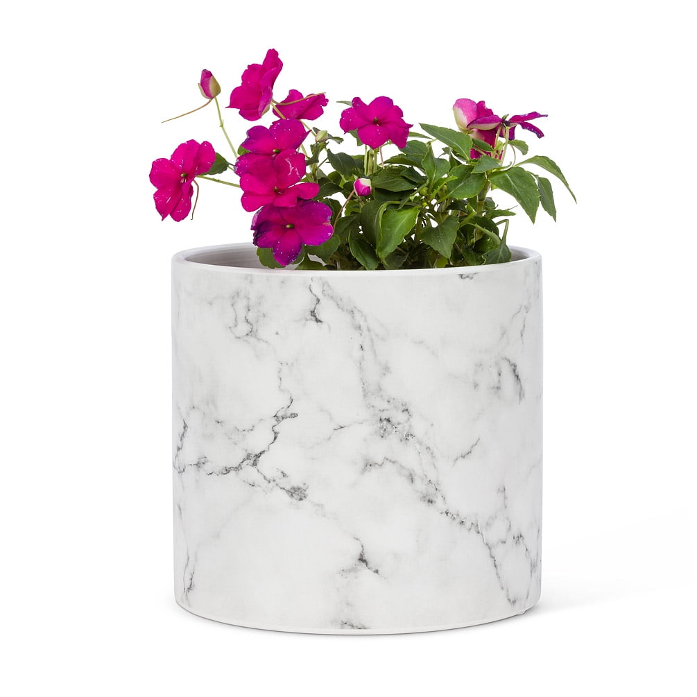Set of 1 Large Marble Look Planter - Walmart.com