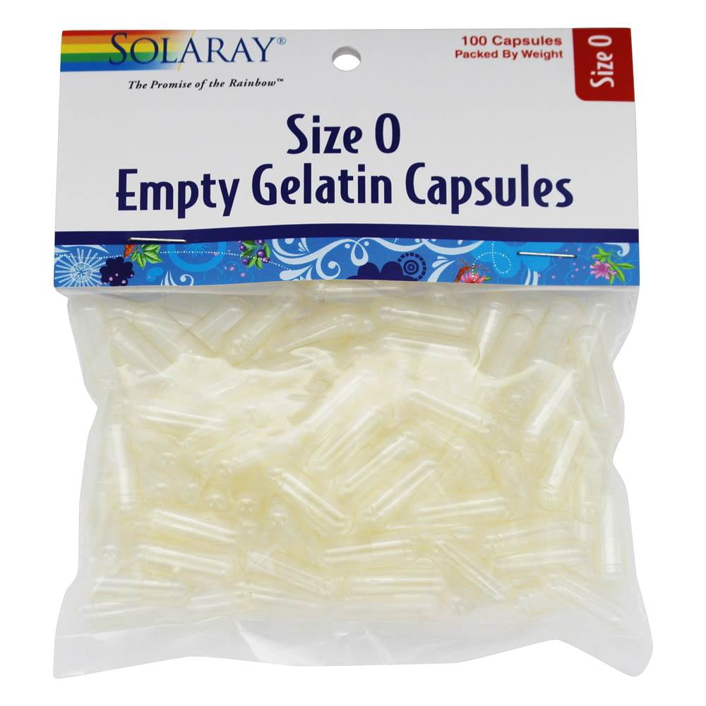 Solaray - Empty Gelatin Capsules Size 0 - 100 Capsules - Walmart.com