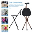 bestolf Folding Cane with Seat LED Light Portable Seat Aluminum Alloy ...