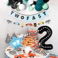 Blue Two Fast Two CuriousBirthday Decorations Two Fast Banner Growing ...