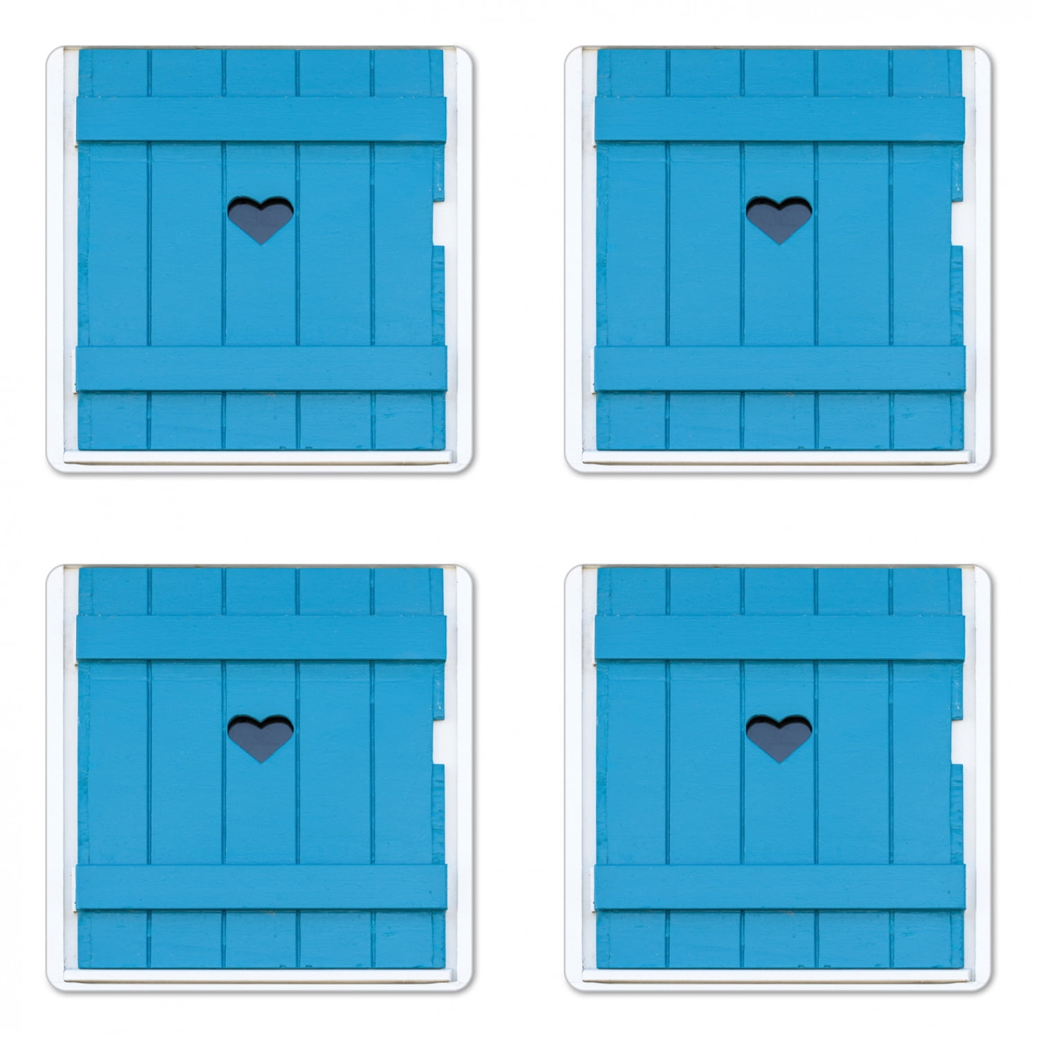 Country Coaster Set of 4, Italian Style Window Shutters with Carved ...