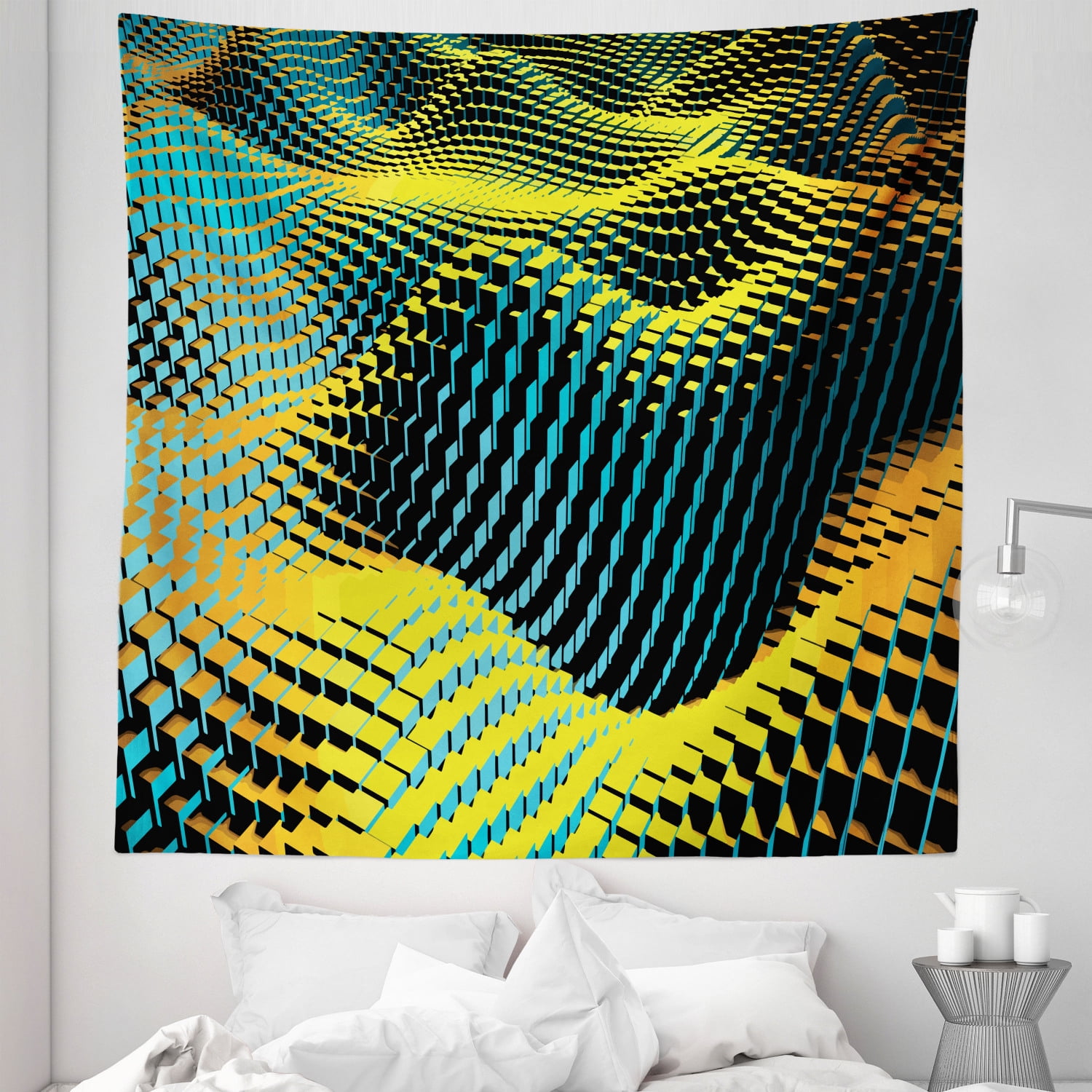 Abstract Tapestry, Wavy Geometric Fractal Look Design Modern Concept ...