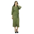 Bimba Women Long Solid Belt Robe Soft Modal Cotton Wrap Round Plain ...