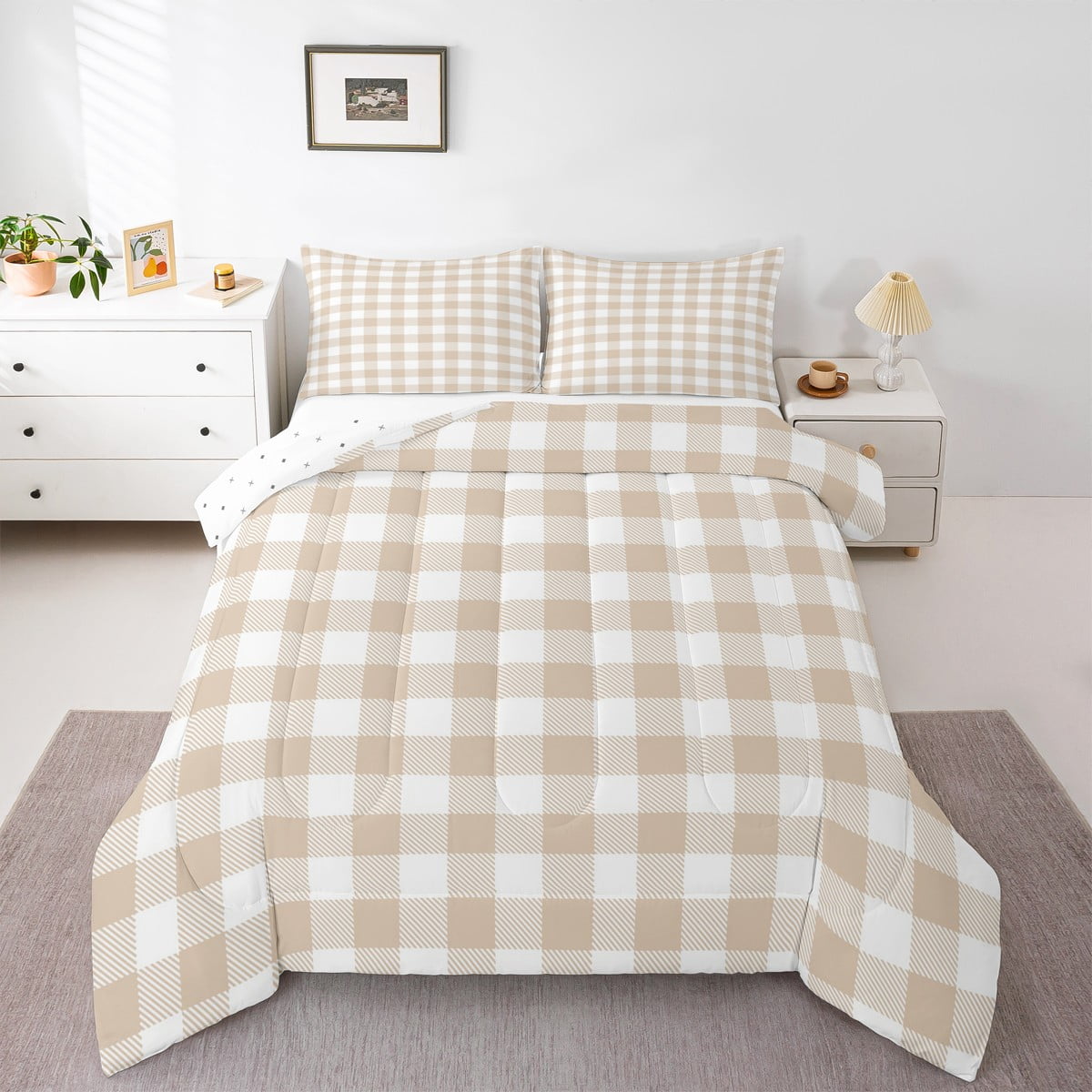 Click here for Erosebridal Checkered Bedding Sets Full With Comfo... prices