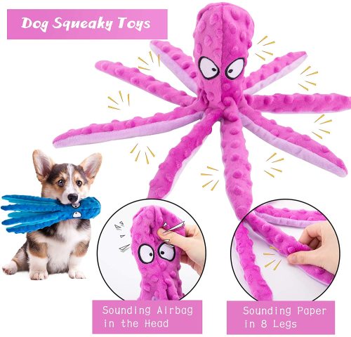 Sunjoy Tech Dog Toy - Squeaky Dog Plush Toys with Sounding Paper Pet ...