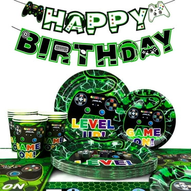 Video Game Party Supplies,128pcs Video Game Party Tableware Set - Video ...