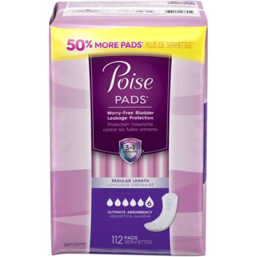 Kimberly-Clark Poise Incontinence Overnight Pads, Ultimate Absorbency ...