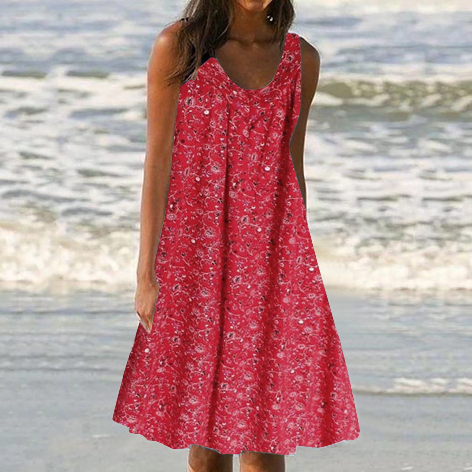 Click here for Lsljs Womens Summer Print Dress Short Sleeve Crew-... prices