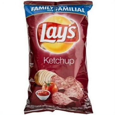 Lay's Family Size Ketchup Potato Chips, Multi Pack (4pk), 235g/8.3 oz ...