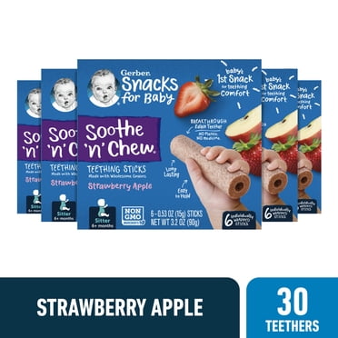 Gerber Snacks for Baby Teether Wheels, Apple Harvest, 1.48 oz Canister ...