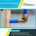 SharkBite 1/2 Inch 90 Degree Elbow, Pack of 12, Push to Connect Brass Plumbing Fitting, PEX Pipe ...