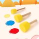 20 Pcs Round Painting Sponge WAFJAMF DIY Drawing Craft Brushes Wood Handle Paint Brush Set for ...