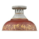 Golden Lighting Kinsley Semi-Flush in Aged Galvanized Steel with Rust ...