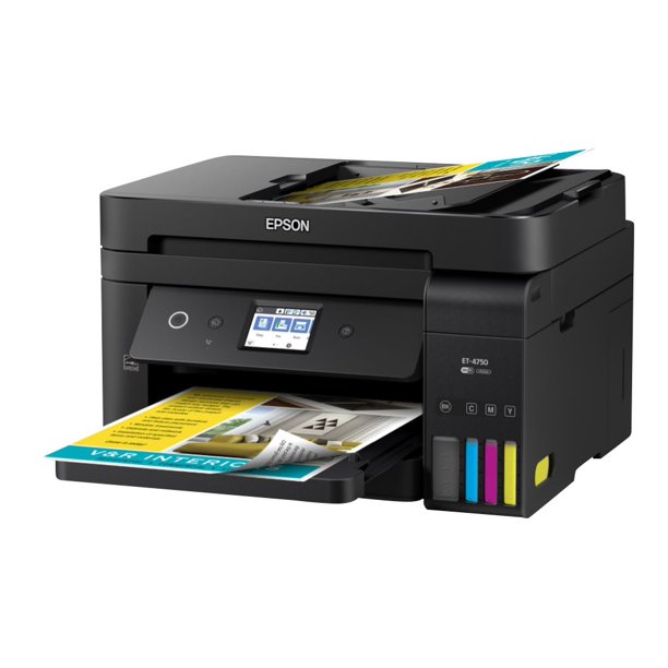 Epson WorkForce ET-4750 EcoTank Wireless Color All-in-One Supertank ...