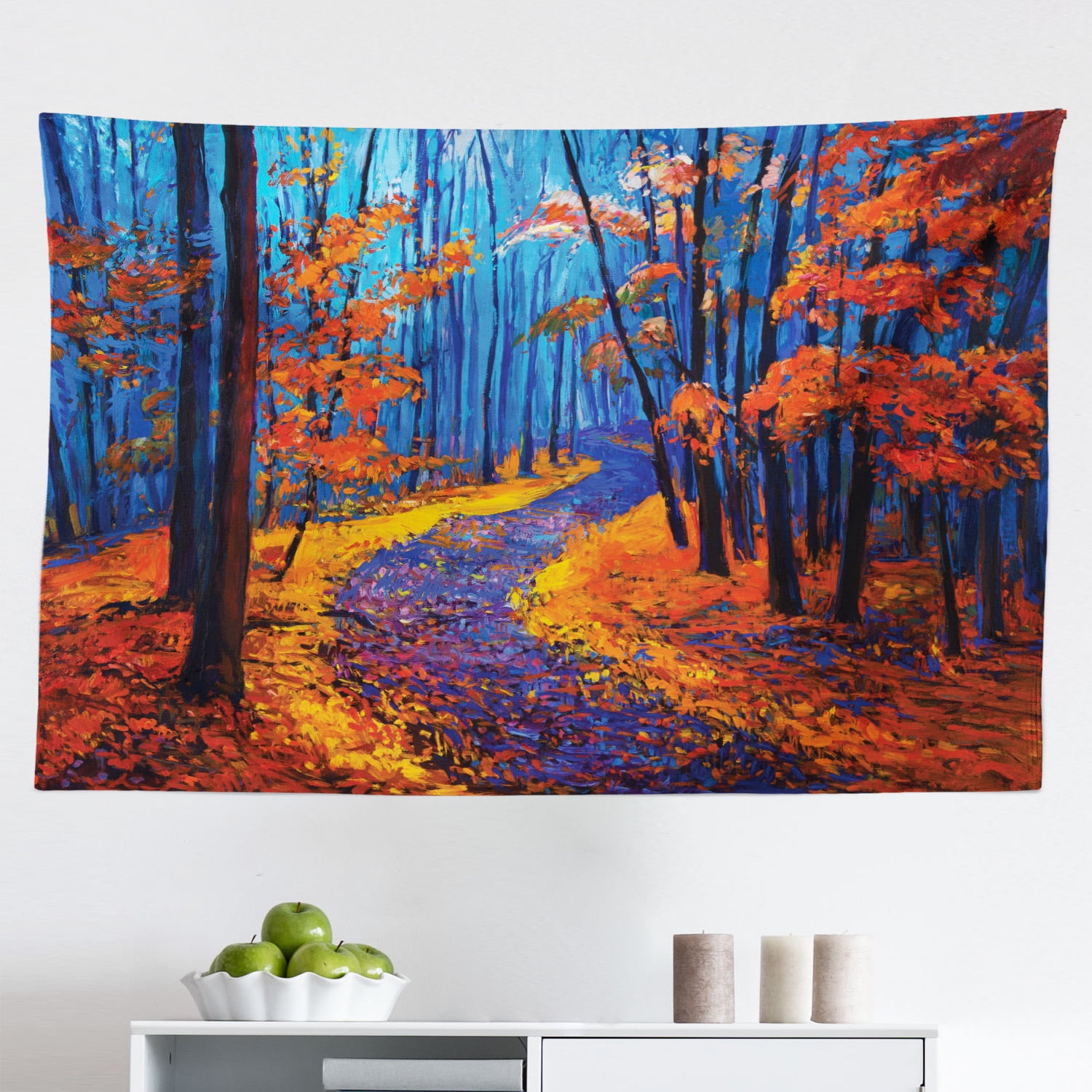 Country Tapestry, Pastoral Paint of a Forest in The Spring Time with ...