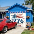 Anniversary USA Flag Garage Door Cover, American Flag Vintage Garage ...