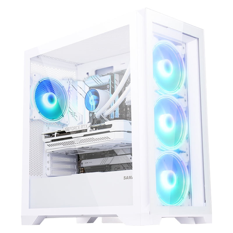 SAMA ATX Case 4501 White Computer case ARGB MICRO-ATX Tower with Four ...