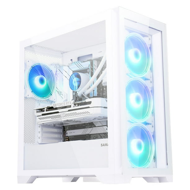 SAMA ATX Case 4501 White Computer case ARGB MICRO-ATX Tower with Four ...