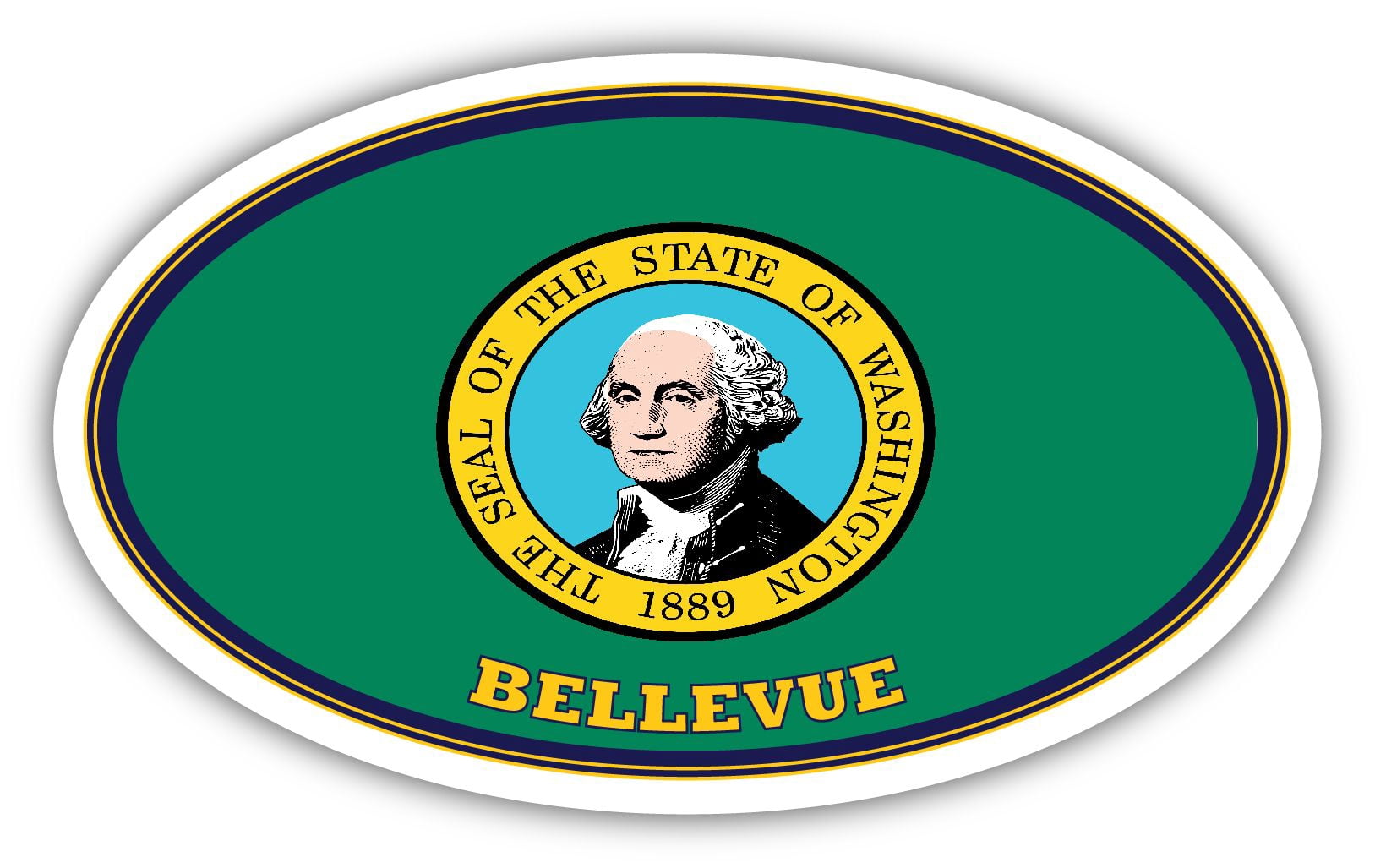 Bellevue City Washington State Flag | WA Flag King County Oval State ...