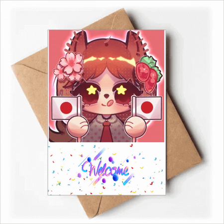 Squirrel Japan Cherry Blossoms Welcome Back Greeting Cards Envelopes ...