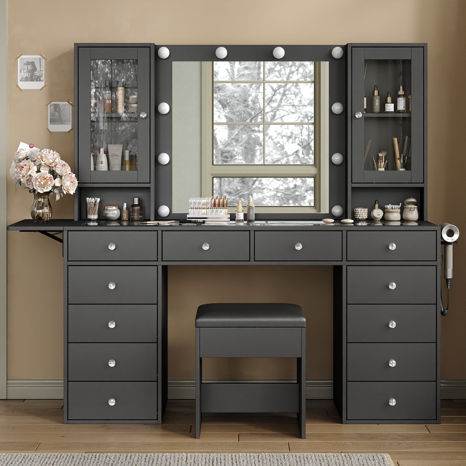 Click here for Fusou Vanity With Charging Station  12 Drawers And... prices